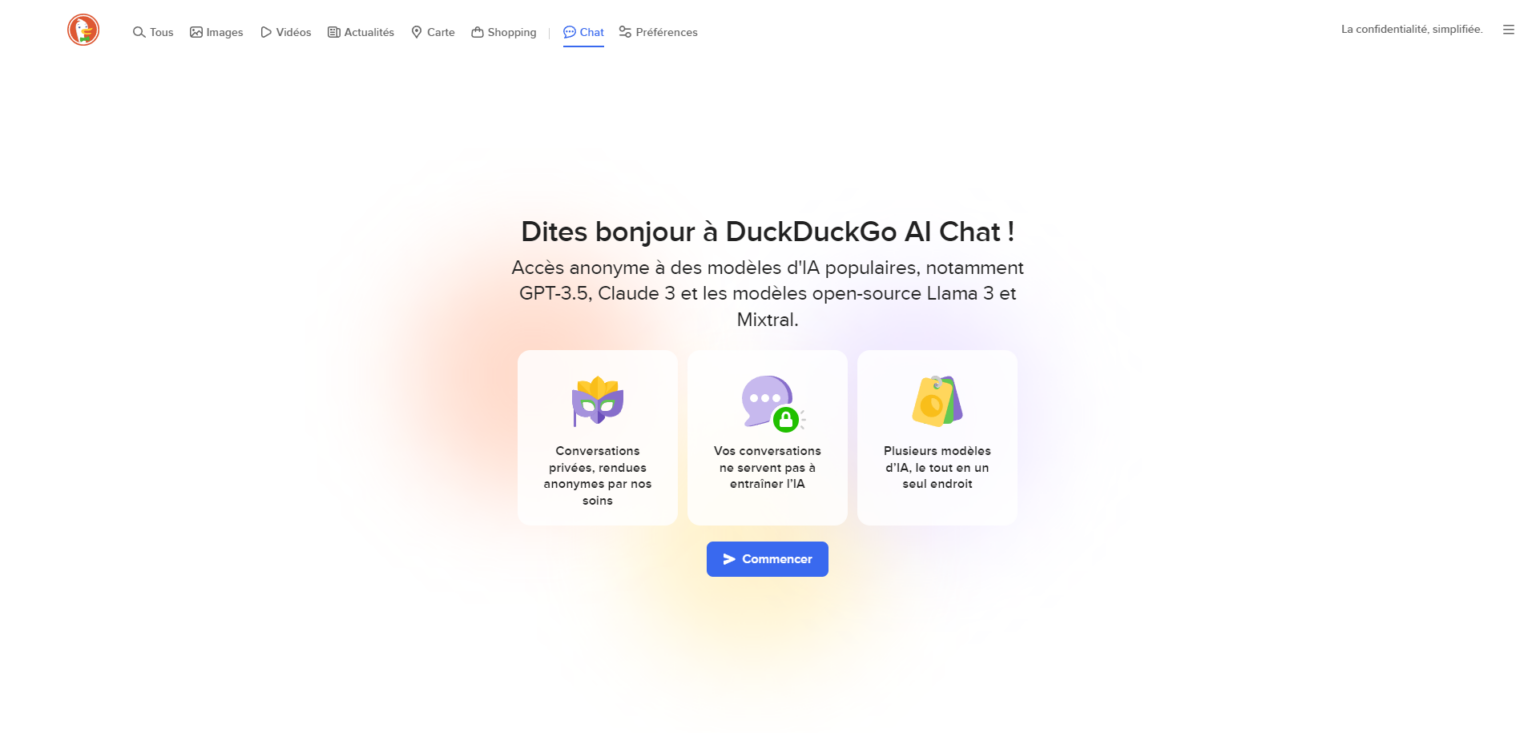 Un chatbot respectueux de votre vie privée : DuckDuckGo AI Chat - Labo ...
